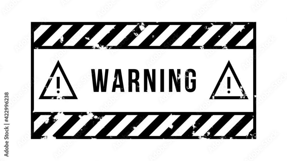 Animated warning sign. Alpha channel. Animation set. Looped animation ...