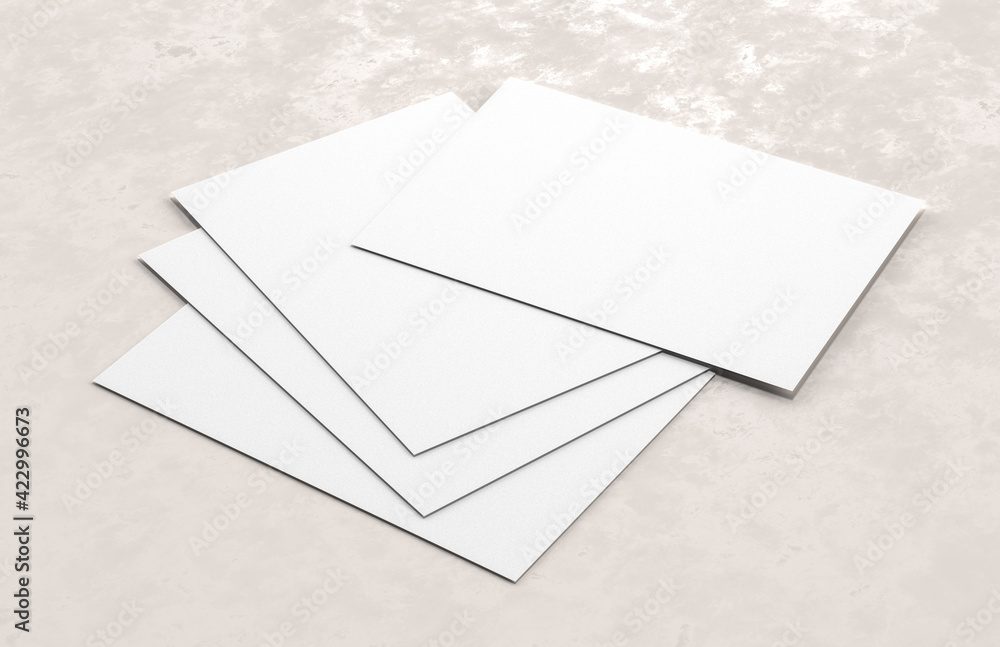 A4 size white paper mock up isolated on soft background. Blank portrait ...