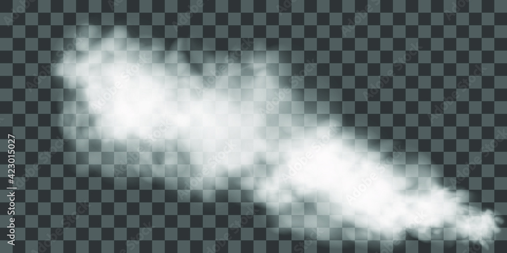 White fog texture isolated on transparent background. Steam special ...