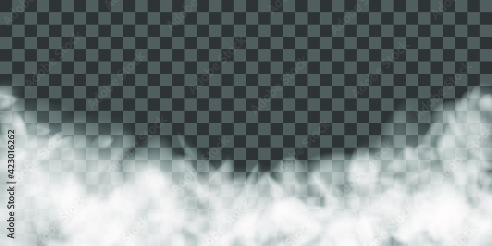White fog texture isolated on transparent background. Steam special ...