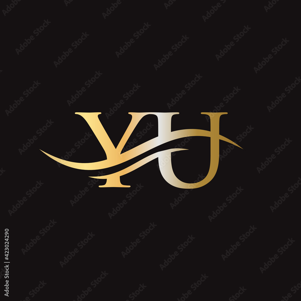 YU logo. Monogram letter YU logo design Vector. VU letter logo design ...