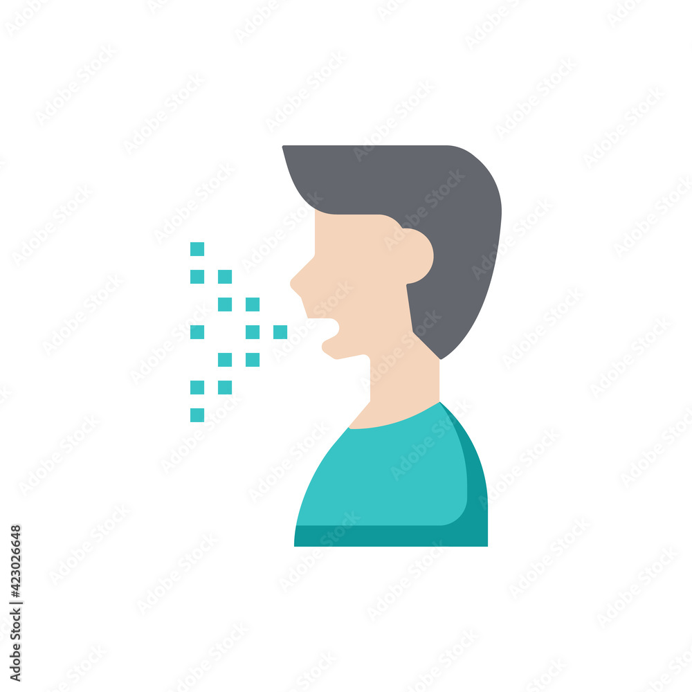 Dry Cough Virus Flat Icon Vector Illustration Stock Vector | Adobe Stock