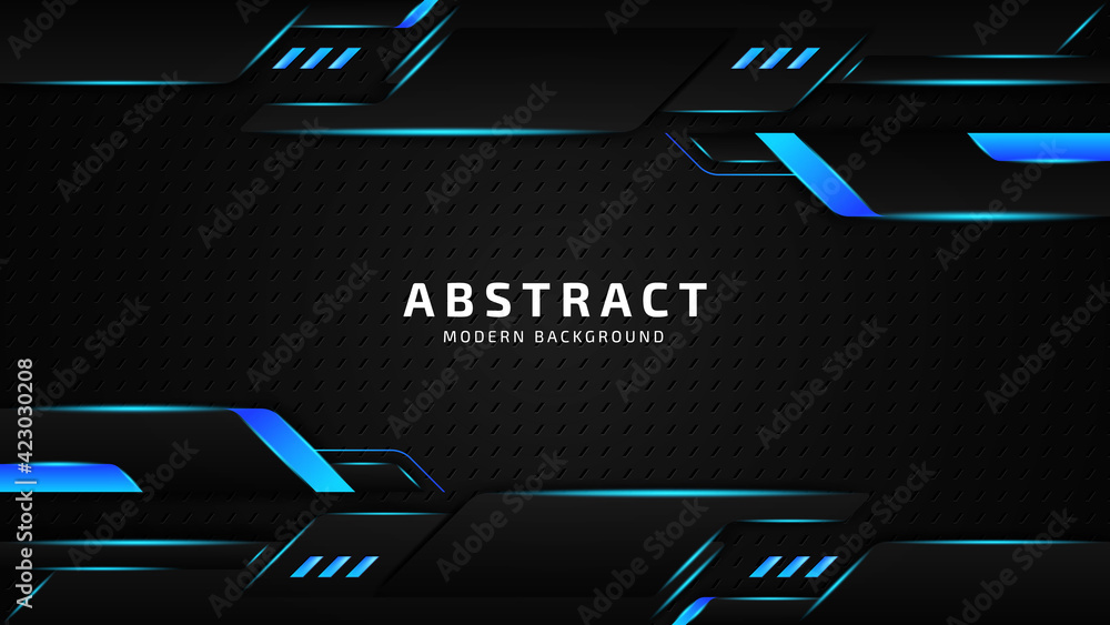 Modern blue abstract geometric shapes background design template ...