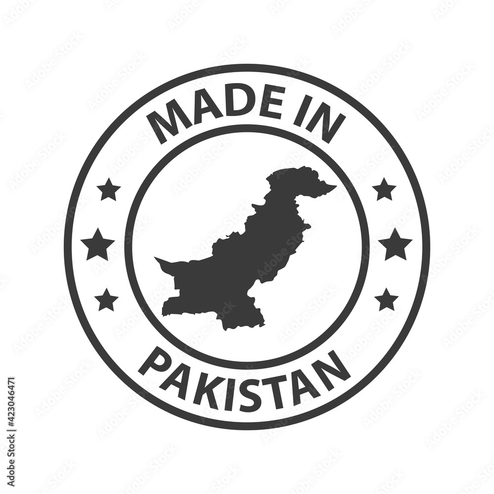 Made in Pakistan icon. Stamp made in with country map Stock Vector ...