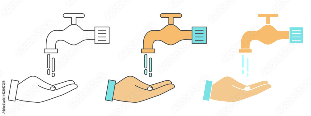 washing hands design vector. clipart cartoon illustration. black and ...