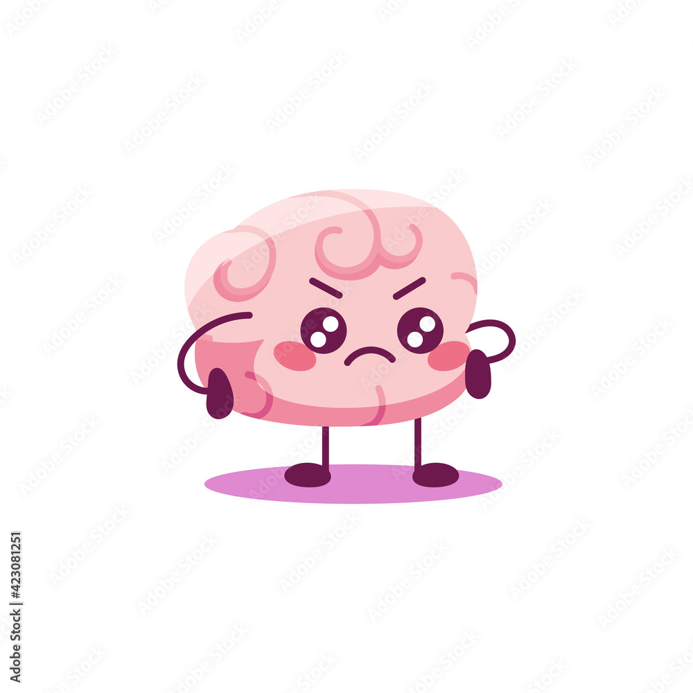 Isolated angry brain cartoon - Vector illustration desing Stock Vector ...