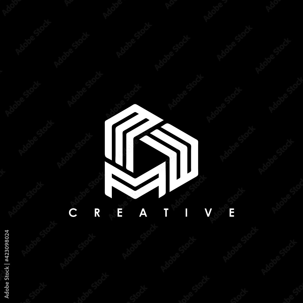 MAW Letter Initial Logo Design Template Vector Illustration Stock ...