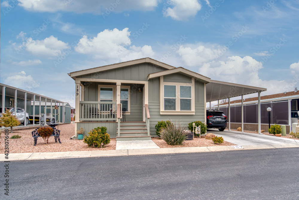 Front of Manufactured home Stock Photo | Adobe Stock