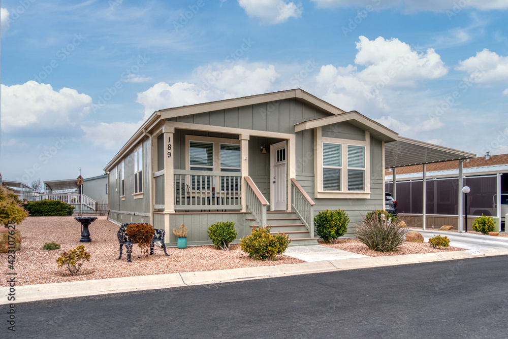 Front of Manufactured home Stock Photo | Adobe Stock