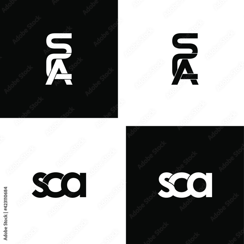 sca letter original monogram logo design set Stock Vector | Adobe Stock