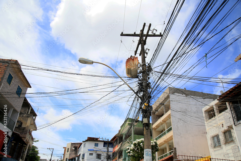 salvador, bahia, brazil - january 27, 2021: electric power transformer ...