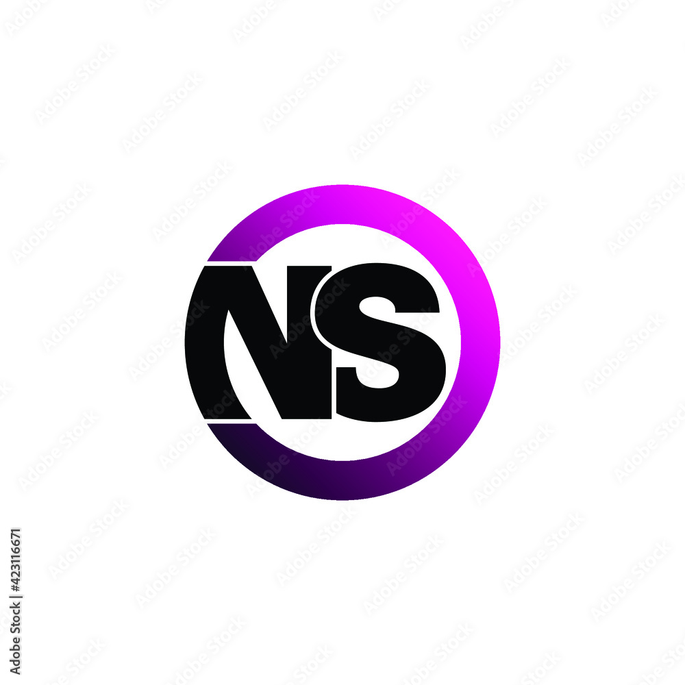 Letter NS circle logo design vector Stock Vector | Adobe Stock