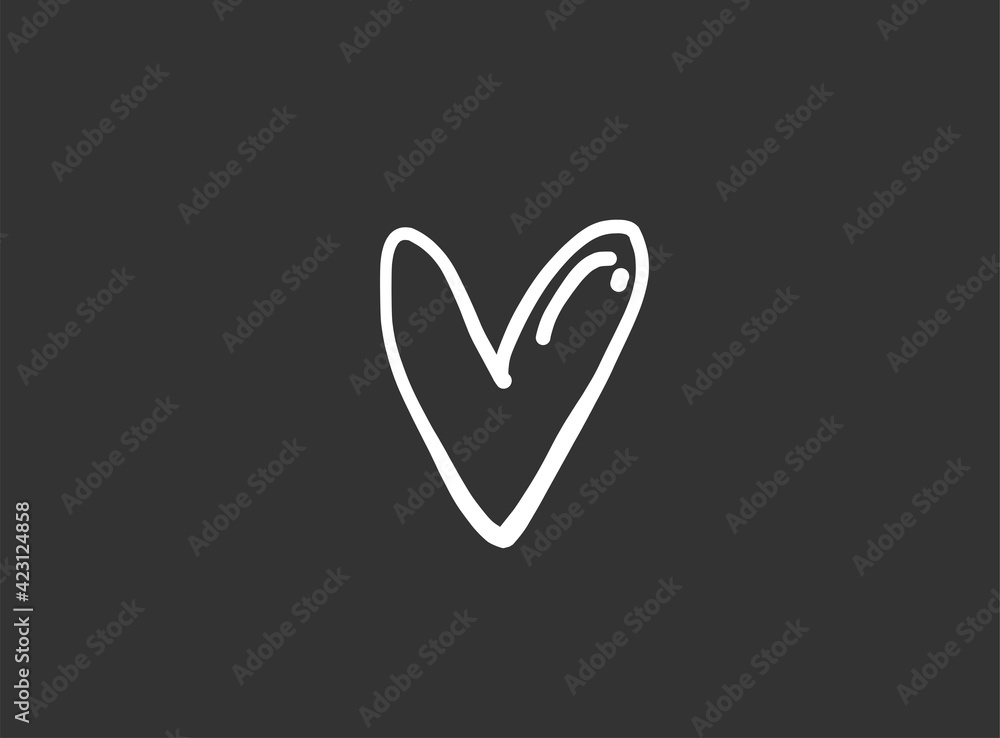 Basic RGB Heart illustration line art for template with black and red ...