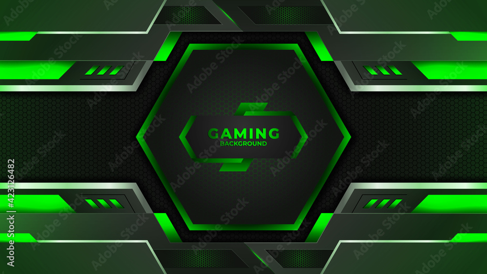 Modern green abstract geometric shapes background design template ...