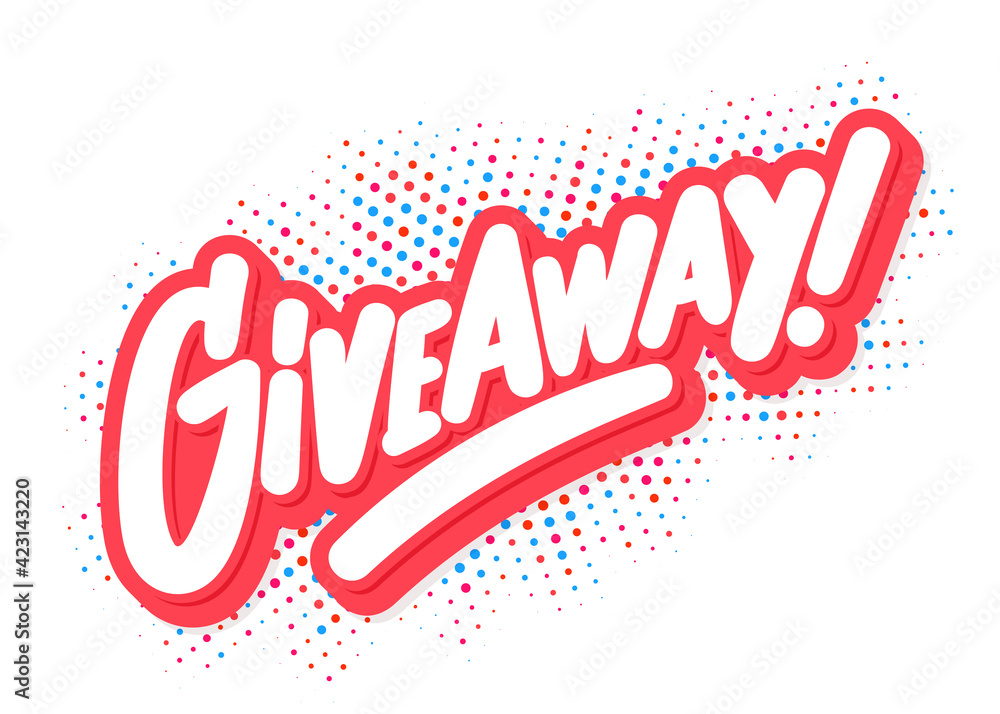 Giveaway. Vector handwritten lettering banner. Stock Vector | Adobe Stock