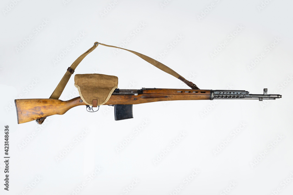 Tokarev sniper rifle weapon on white background Stock Photo | Adobe Stock