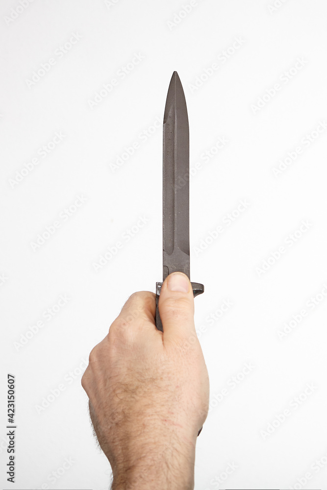 Styles of grip for throwing weapons - detail of hand grip Stock Photo ...