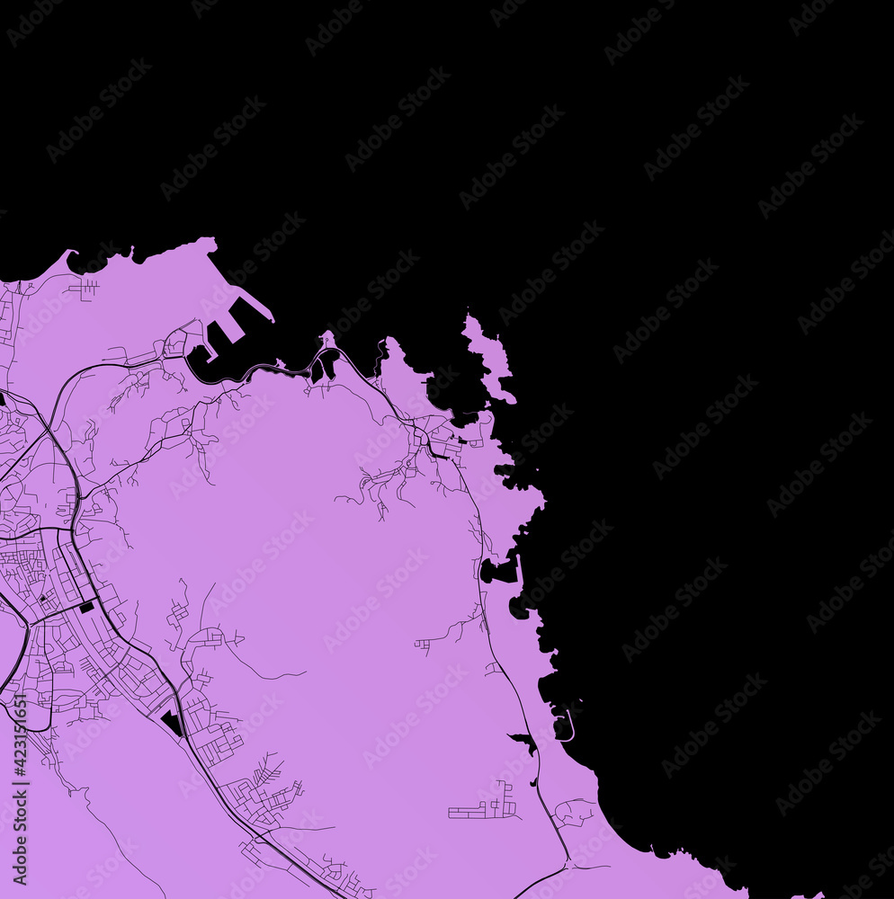 Muscat, Oman - Urban vector city map with parks, rail and roads ...