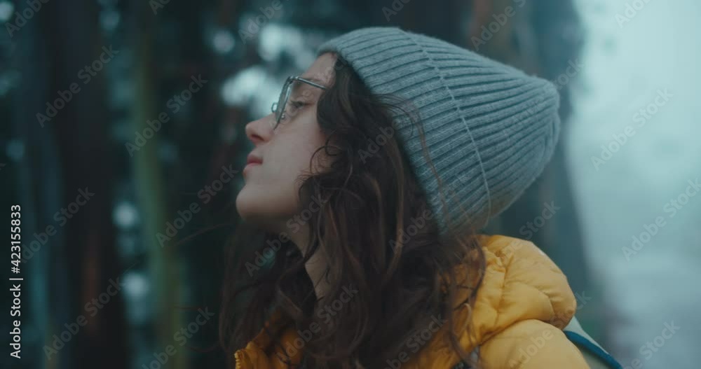 Stockvideon Cinematic and tender portrait of authentic real young woman ...