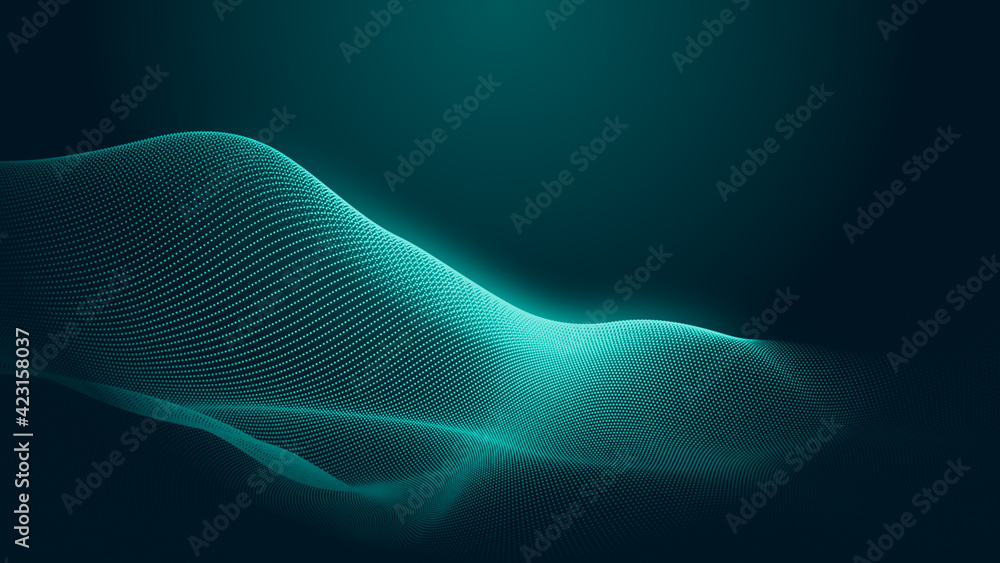 Dot green wave light screen gradient texture background. Abstract ...