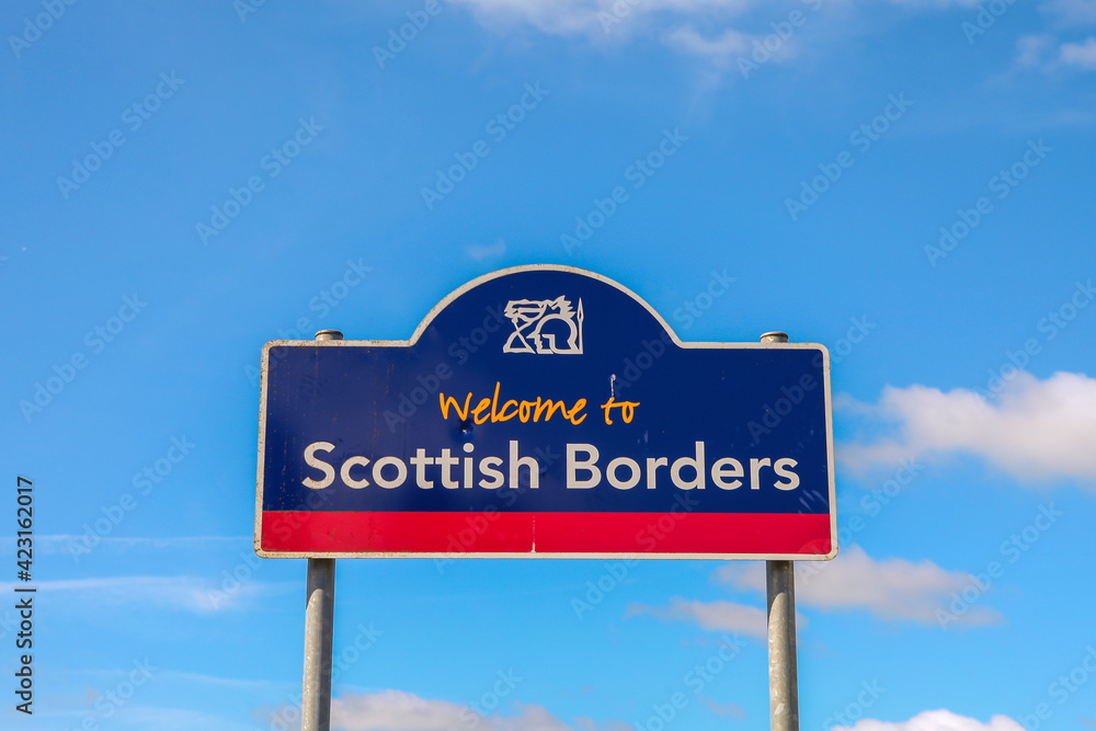 Welcome to Scottish Borders sign Stock Photo | Adobe Stock