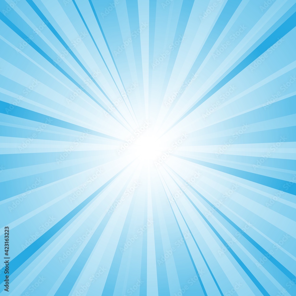 Abstract blue background with sun ray. Summer vector illustration Stock ...