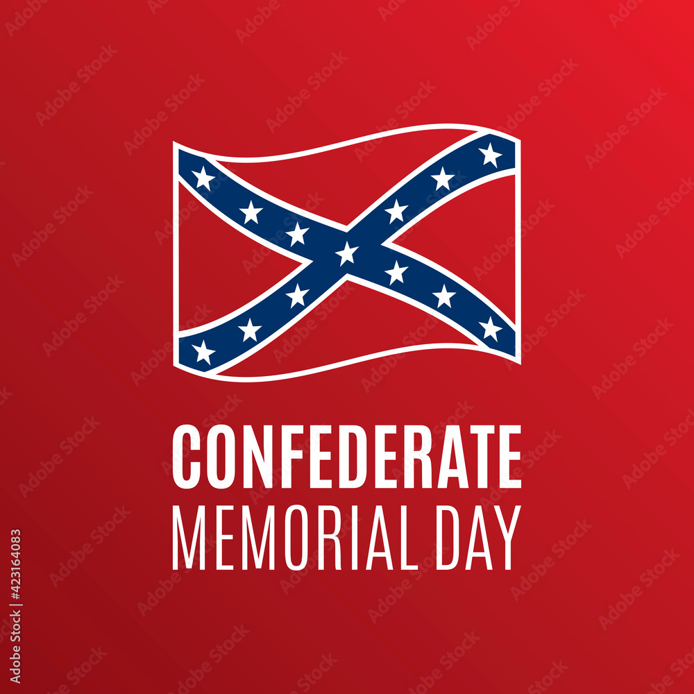 Confederate Memorial Day vector. Confederate waving flag icon vector ...