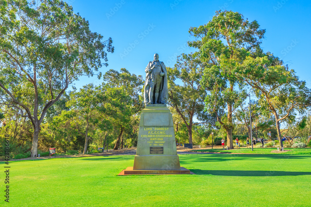Perth, Australia - Jan 3, 2018: John Forrest statue, the first Premier ...