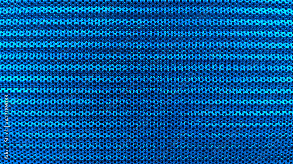 Blue Perforated metal surface,Blue grating for background,Steel with ...