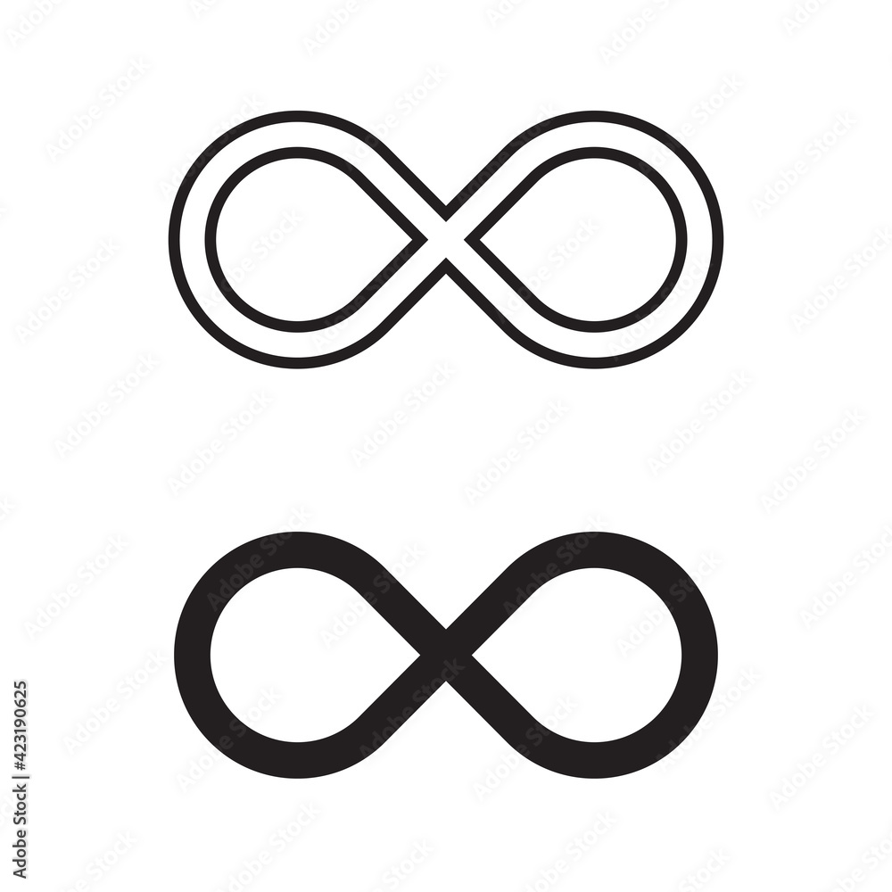 Infinity symbol icons vector illustration. Unlimited, limitless symbol ...