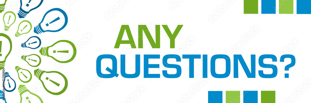Any Questions Green Blue Bulbs Circular Horizontal Stock Illustration ...