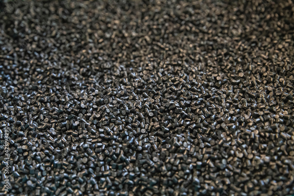 black granules for the production of plastic products Stock Photo ...