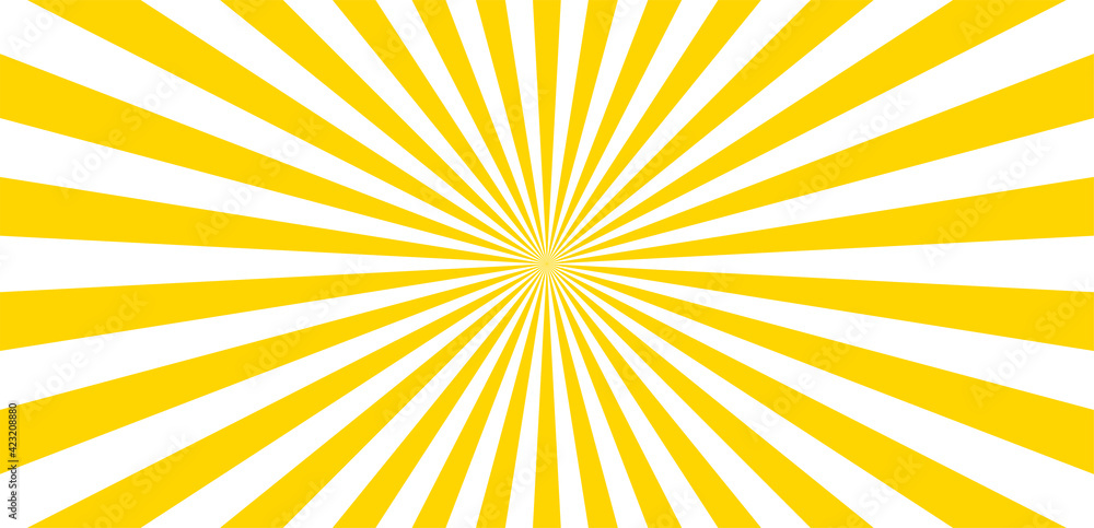 Sun ray vector background. Radial beam sunrise or sunset light retro ...