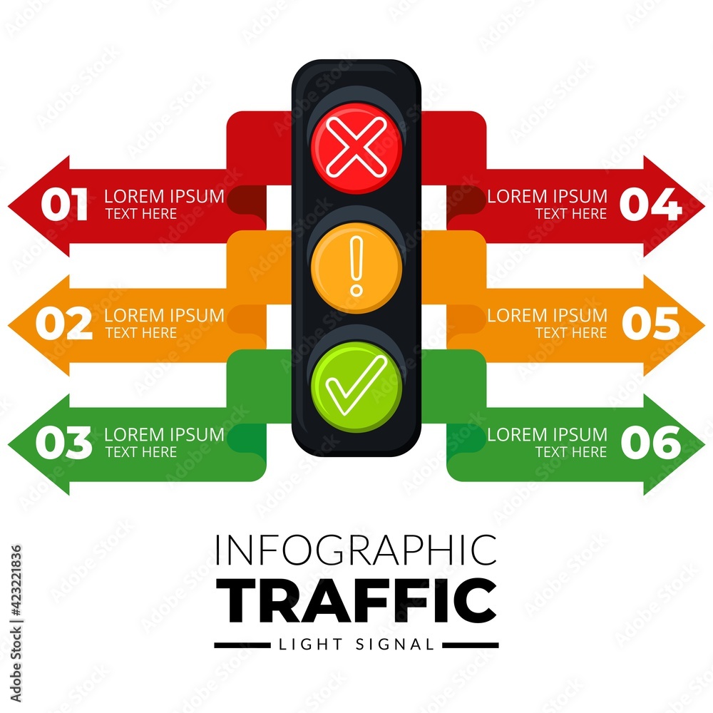 Illustration Vector Graphic Infographic traffic light signal with ...