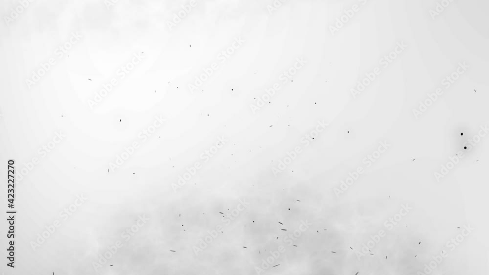 Black atmospheric particles overlay. Small particles slowly rising to ...