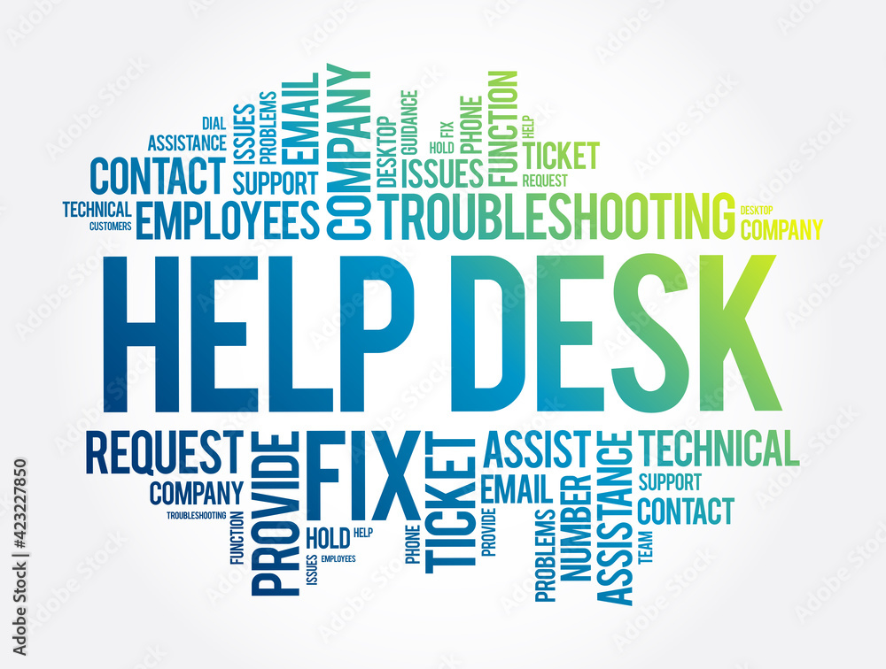 Help Desk word cloud collage, business concept background Stock Vector ...