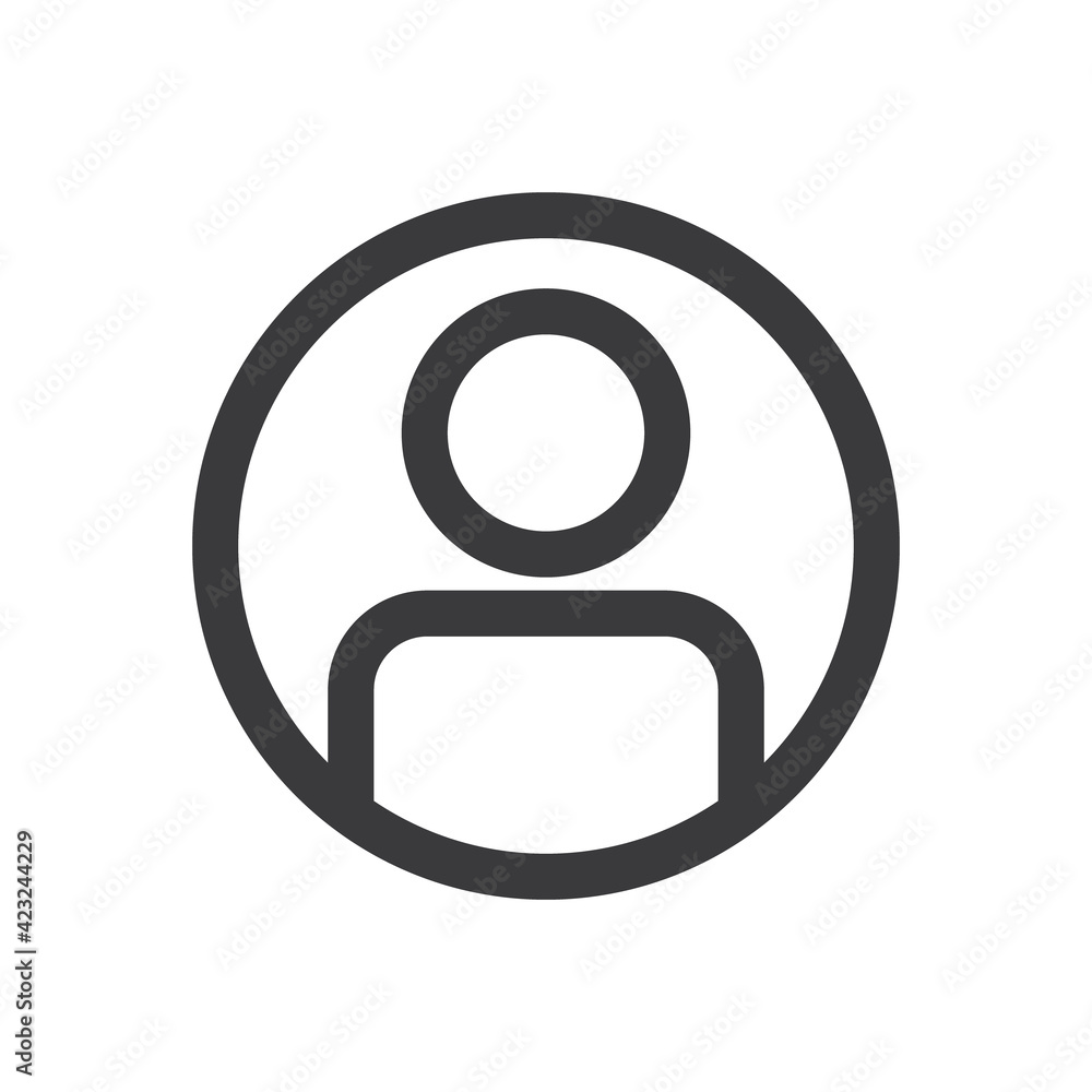 Login icon, vector user symbol. Simple linear pictogram. User interface ...