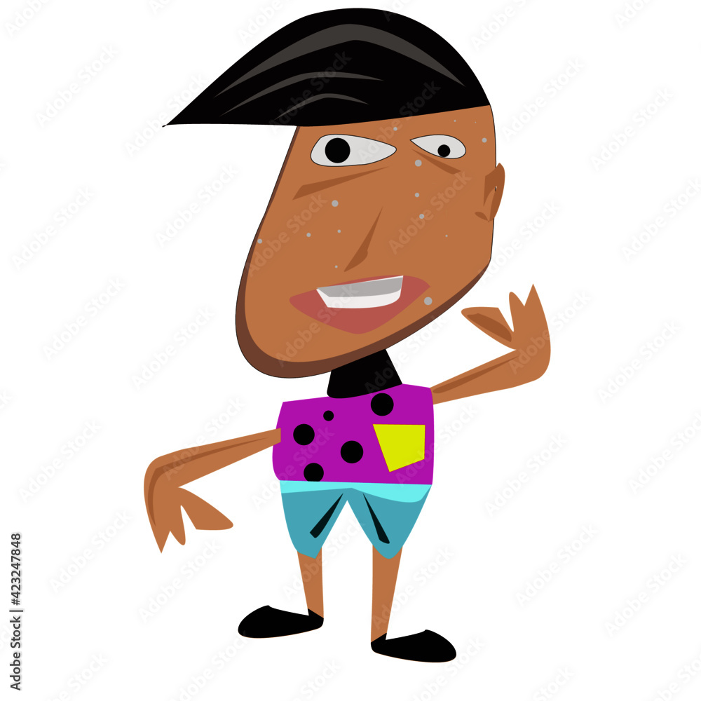 cartoon man with strange face Stock Vector | Adobe Stock