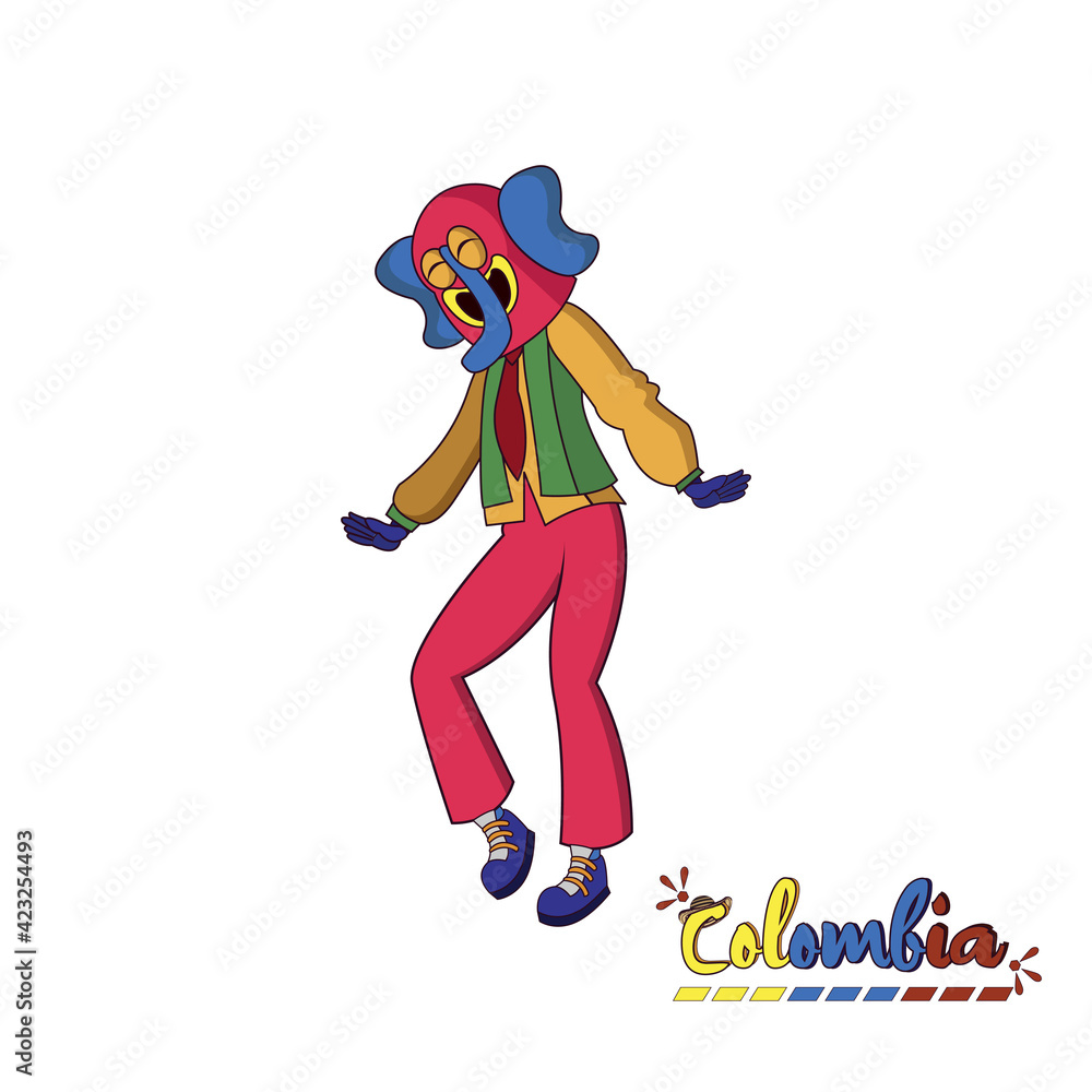 Isolated man dressed as marimonda. Colombian culture - Vector ...
