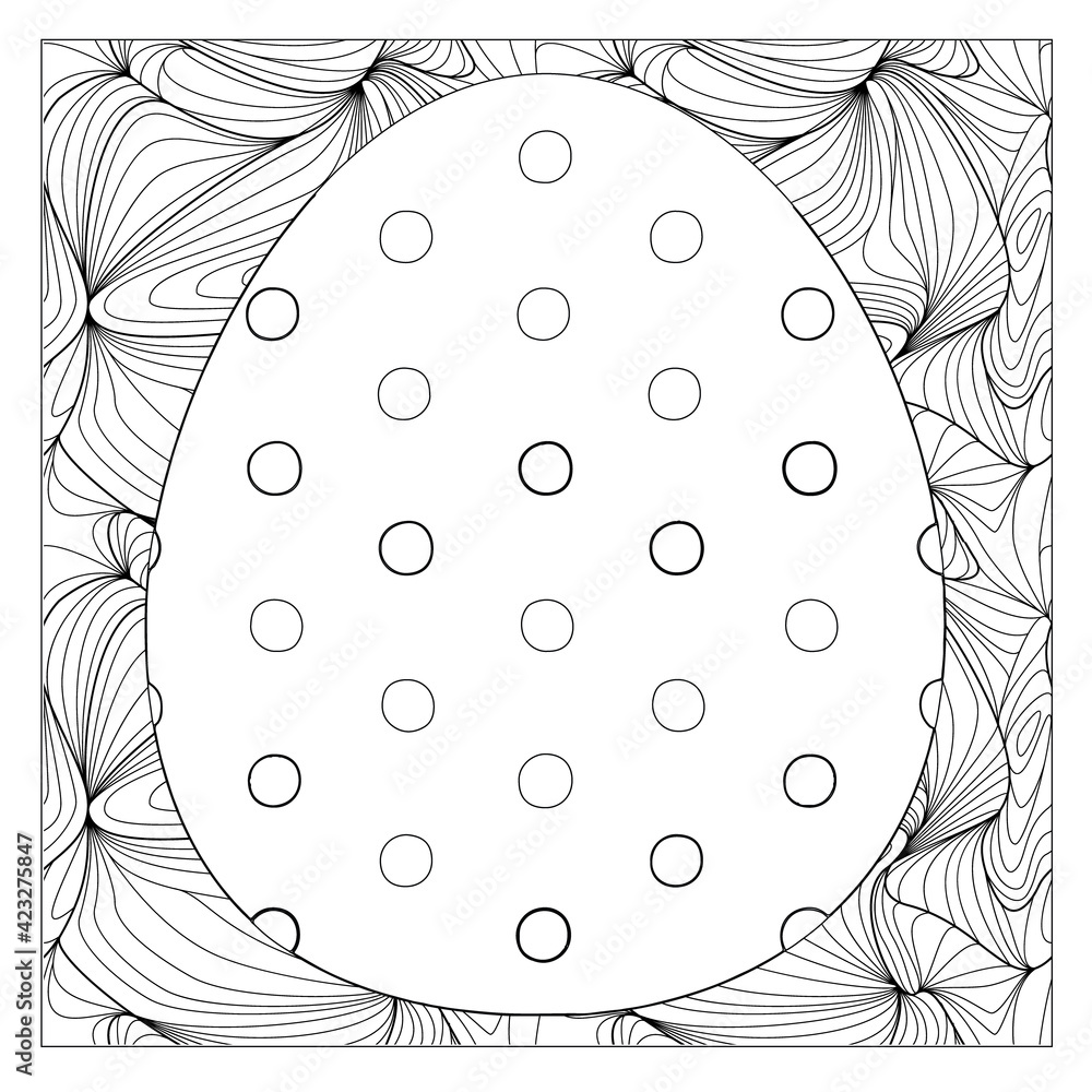 Easter Egg Coloring Page! Abstract Seamless Pattern with Hand Drawn ...