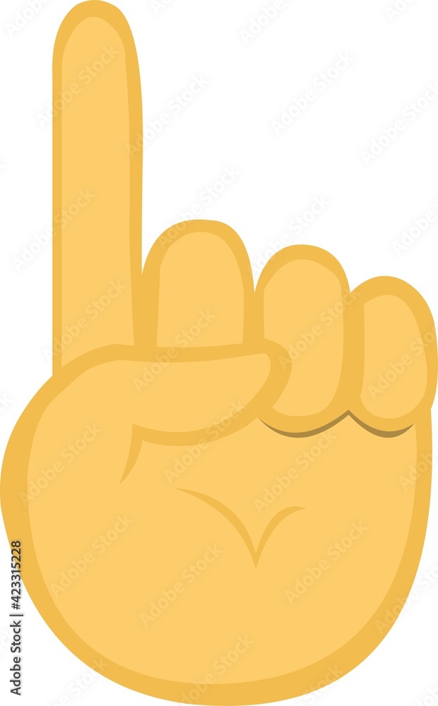 Vector emoticon illustration of a yellow hand pointing up Stock Vector ...