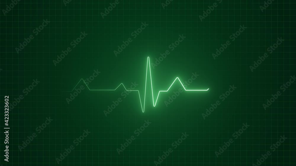 4K 3D EKG Heartbeat Display Monitor Motion Graphics, HUD Element loop ...