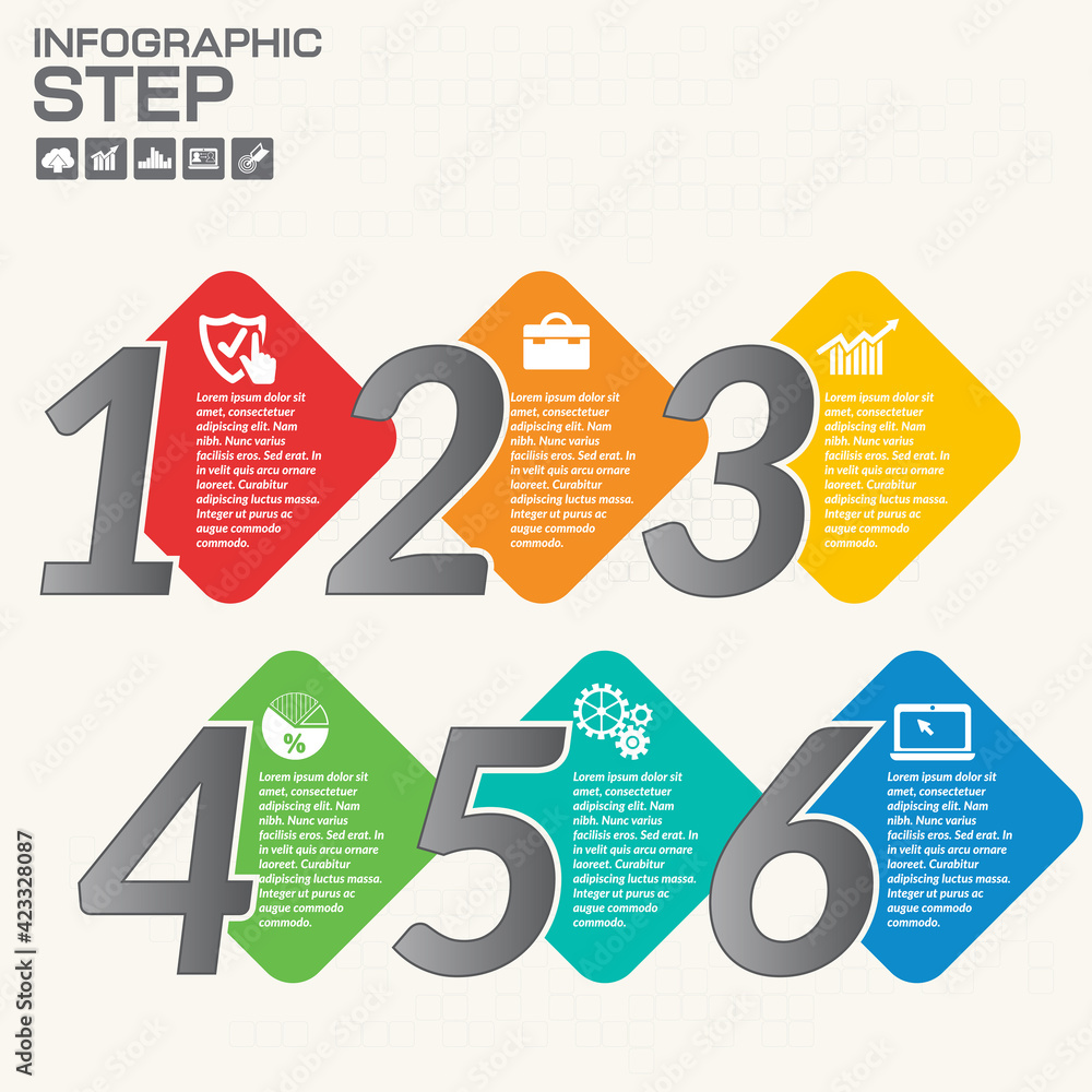 Infographics step by step. Pie chart, graph, diagram with 10 steps ...