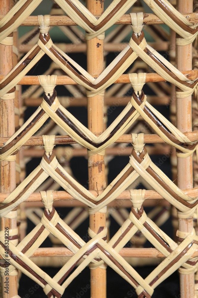 handicrafts from rattan produce artistic patterns and textures. Stock ...