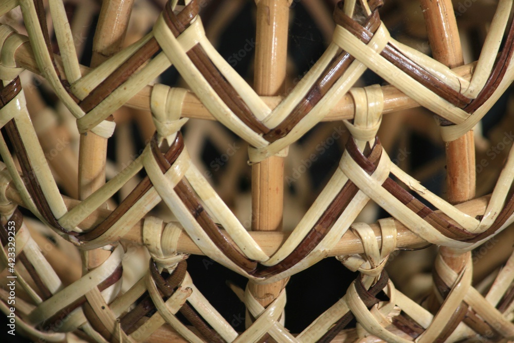 Foto de handicrafts from rattan produce artistic patterns and textures ...