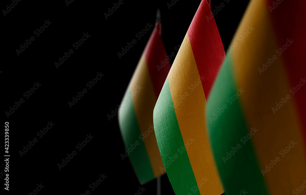 Small national flags of the Bolivia on a black background Stock Photo ...