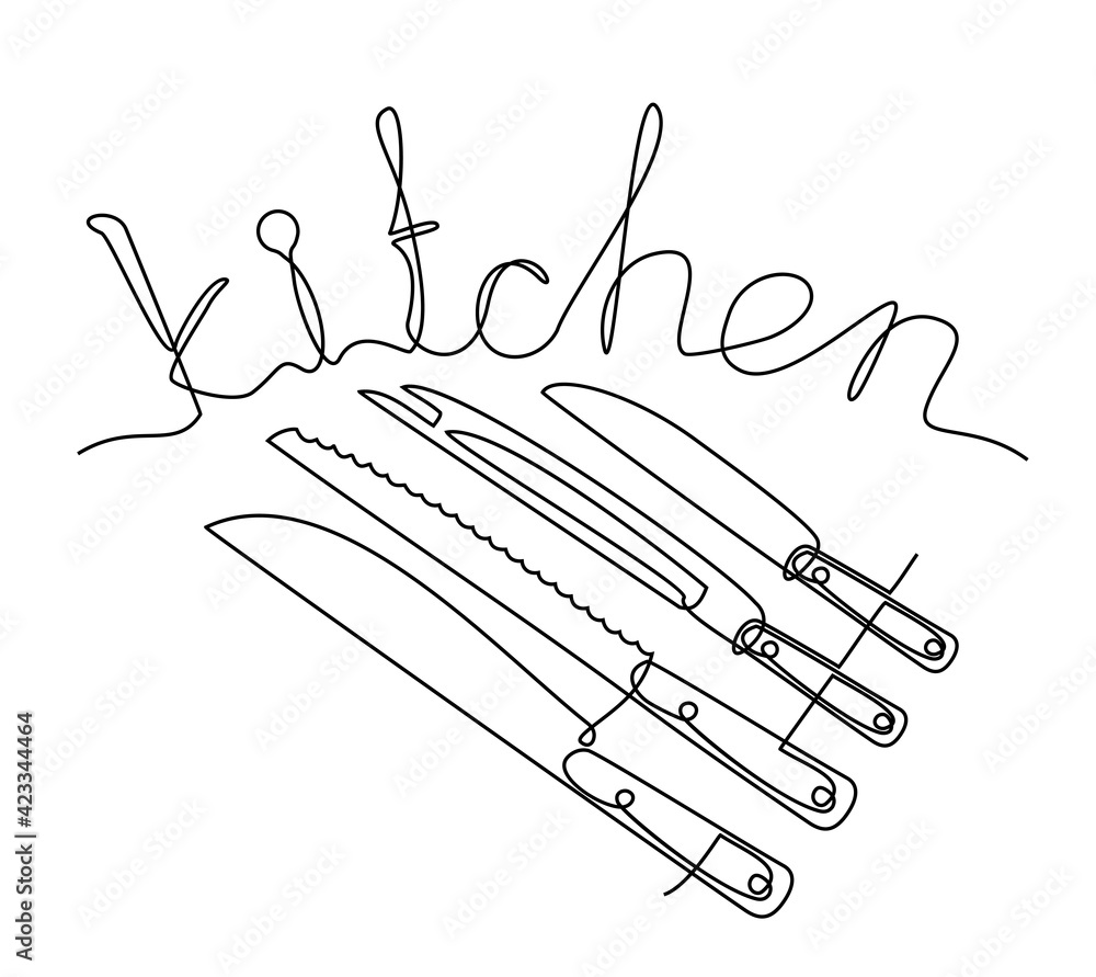 Kitchen lettering. Hand lettered kitchen quote, isolated on white ...