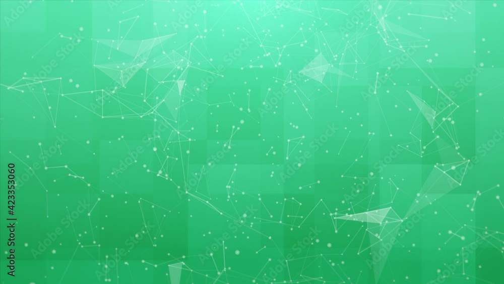 Green abstract background with plexus network motion graphic perfect for titles and infographics ...