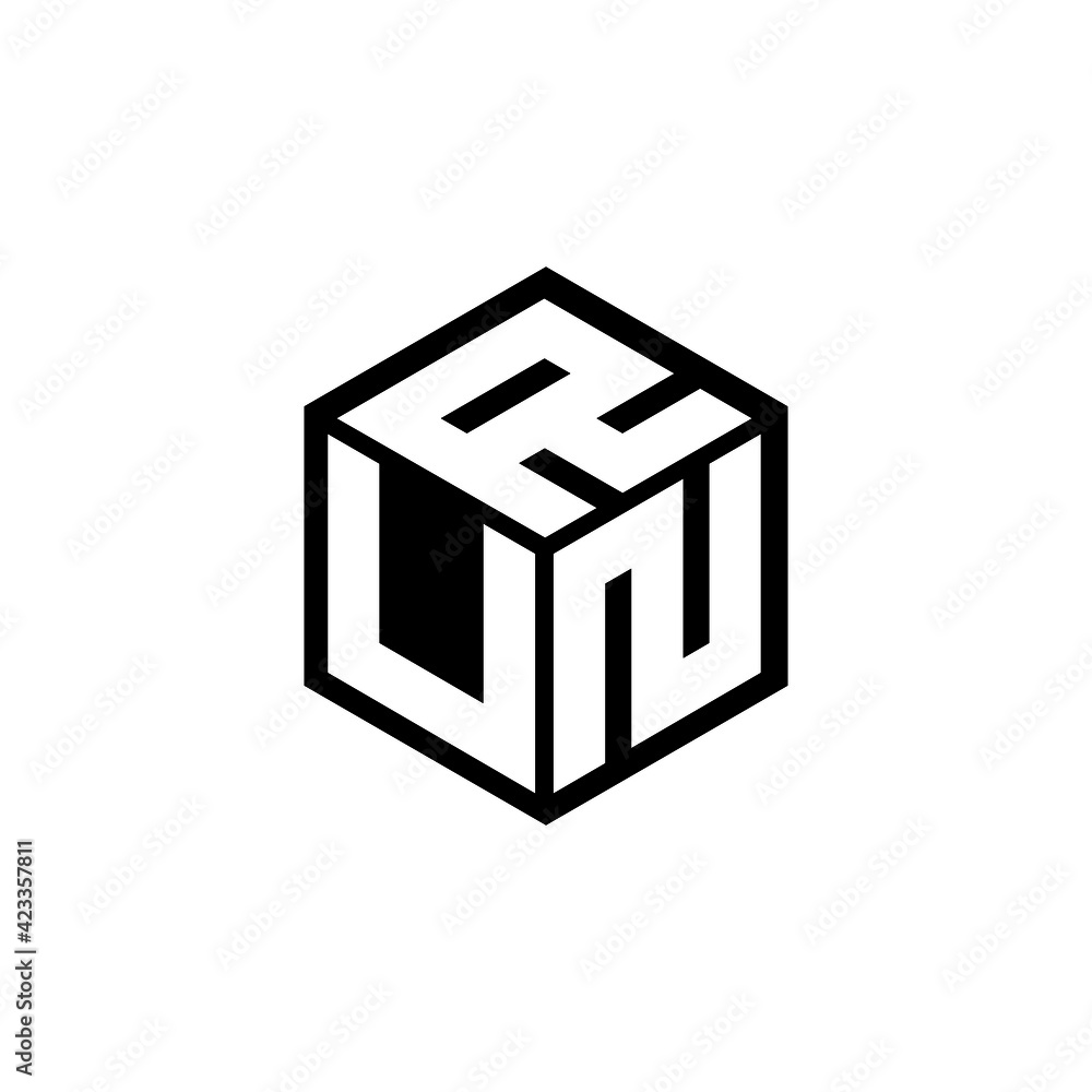 UNR letter logo design with white background in illustrator, cube logo ...