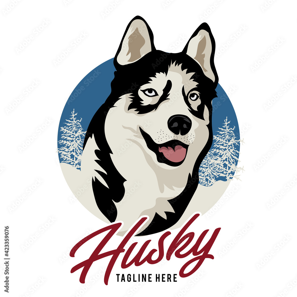 Siberian husky vector logo, perfect for huskyowner club logo and tshirt ...